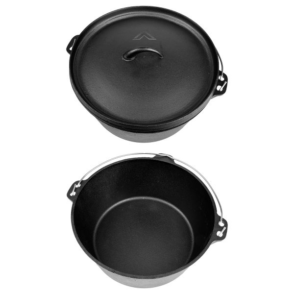 Coal Fire Cooking Dutch Oven Set 4.25L Cast Iron – Includes Lid Lifter ...