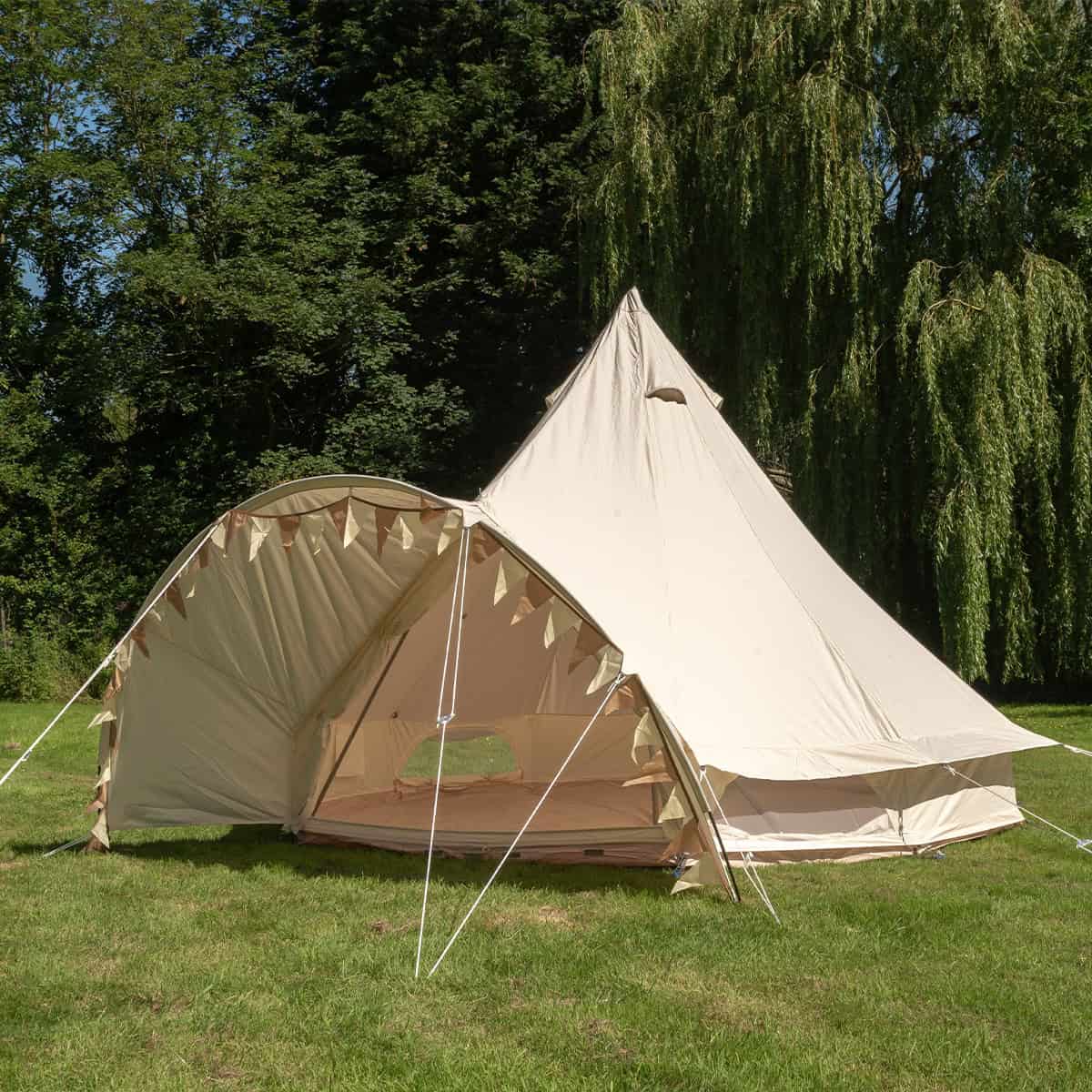 Canopy bell tent - 4M size with detachable zipped canopy