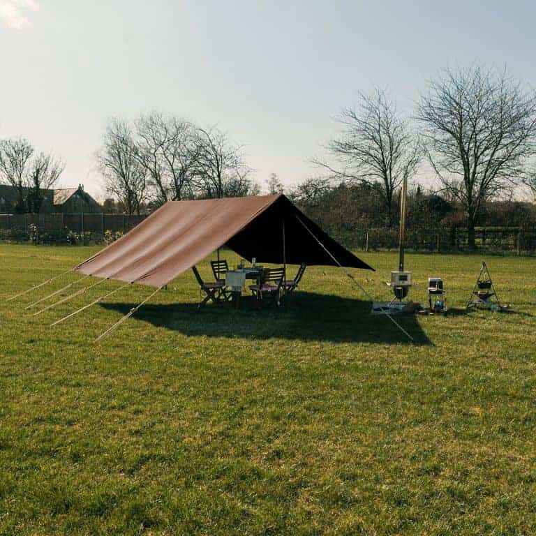 Patrol Dining Shelter Brown 14'x 14' for outdoor cooking & Scouts