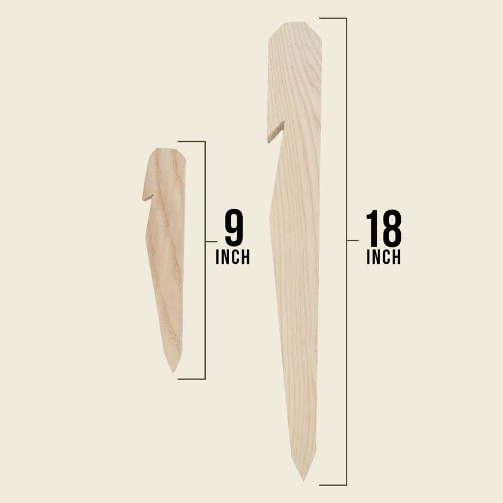 18 INCH WOODEN TENT PEGS