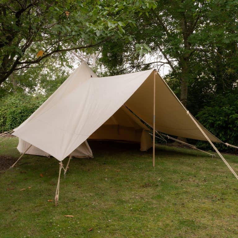 Bushcraft Bell Tent Awning - 100% cotton canvas - 450gsm - Canvas Tent Shop
