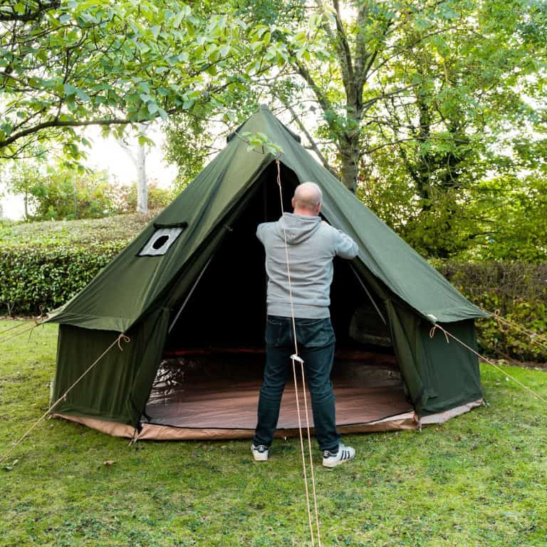5m Olive Green Kokoon Deluxe XL Bell Tent with Chimney