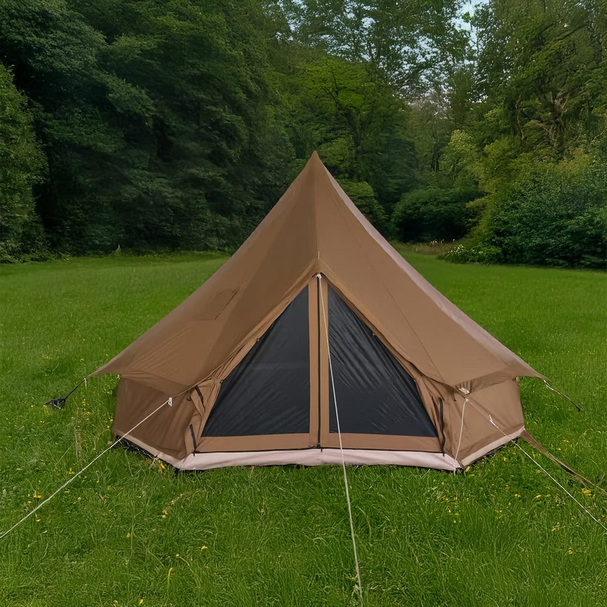4M Bell Tent Walnut Brown - Kokoon Deluxe -100% cotton canvas