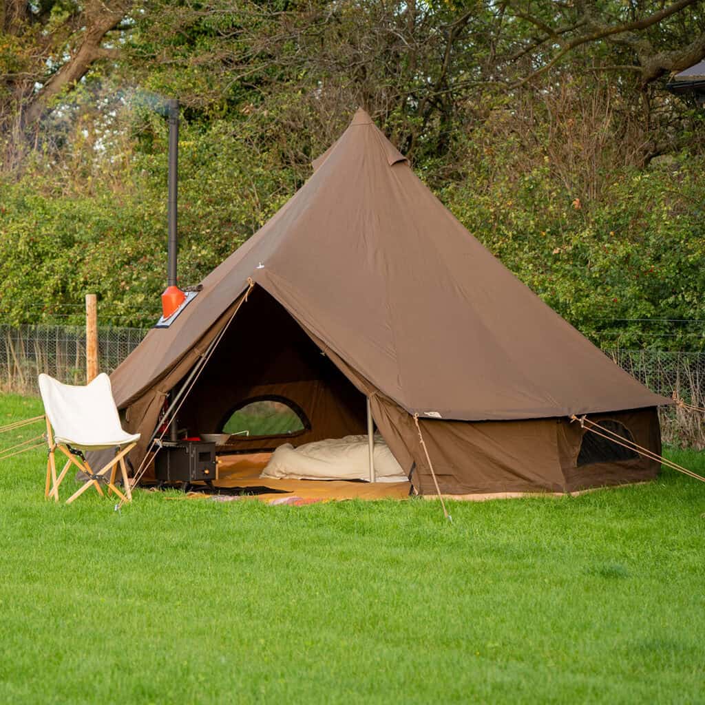 4M Bell Tent Cedar Brown - Kokoon Deluxe -100% cotton canvas